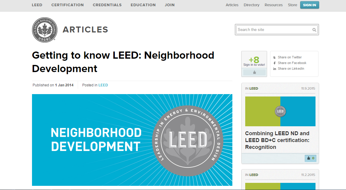 Getting to know LEED: Neighborhood Development – Sprawl Repair